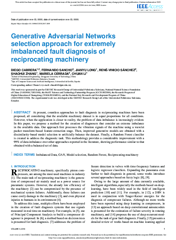 Pdf Generative Adversarial Networks Selection Approach For Extremely Imbalanced Fault