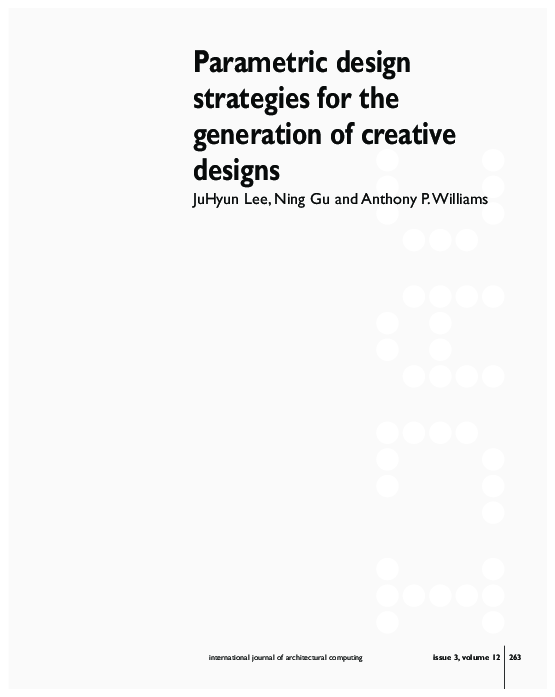 (PDF) Parametric design strategies for the generation of creative designs