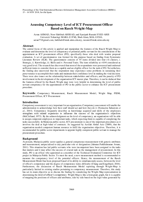 (PDF) Assessing Competency Level of ICT Procurement Officer Based on ...