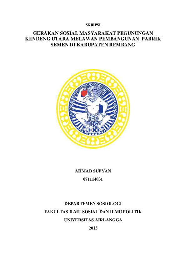 (PDF) Gerakan Sosial Masyarakat Pegunungan Kendeng Utara Melawan ...