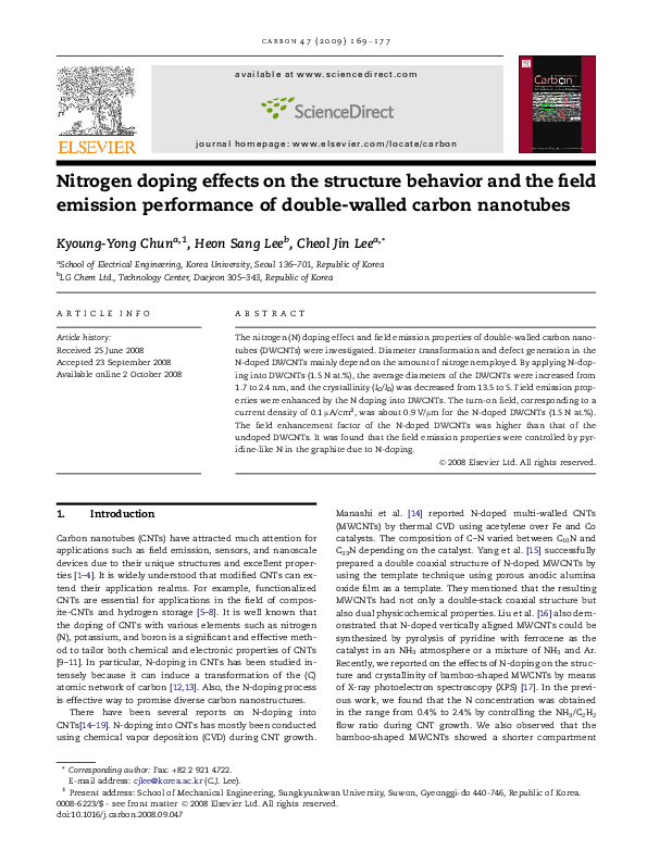 (PDF) Nitrogen doping effects on the structure behavior and the field ...