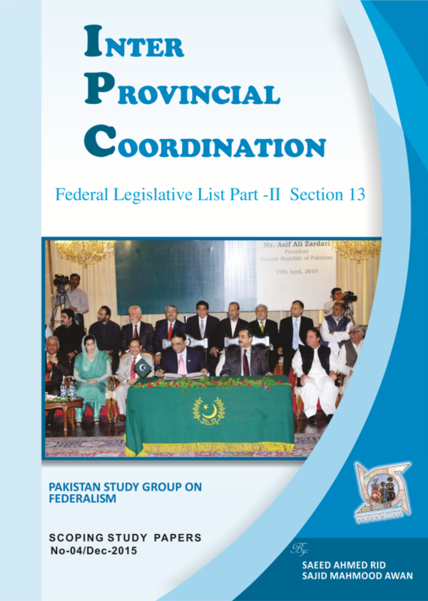 (PDF) Inter Provincial Coordination in Pakistan