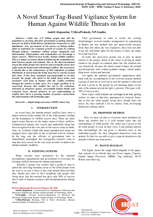 (PDF) A Novel Smart Tag-Based Vigilance System for Human Against ...