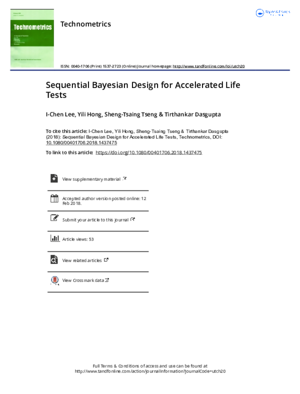 Pdf Sequential Bayesian Design For Accelerated Life Tests