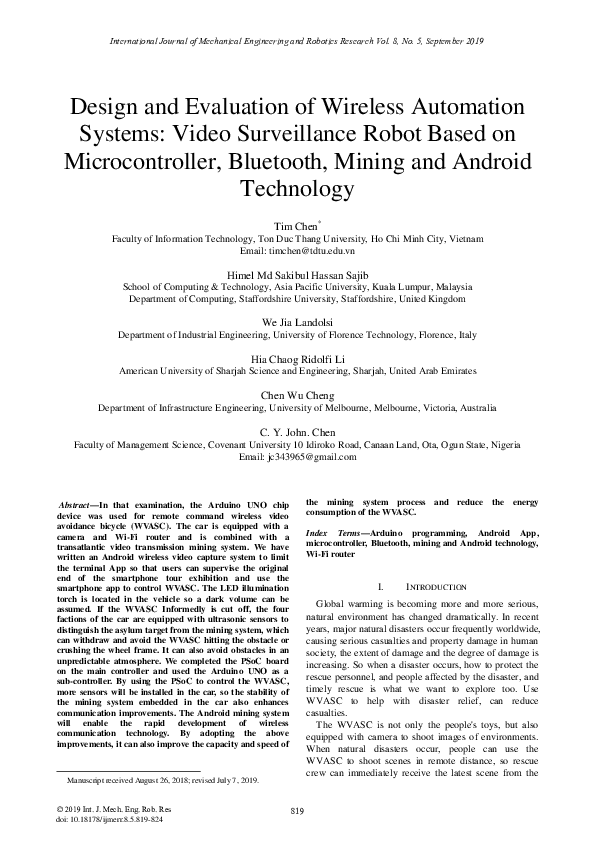 (PDF) Design and Evaluation of Wireless Automation Systems: Video ...