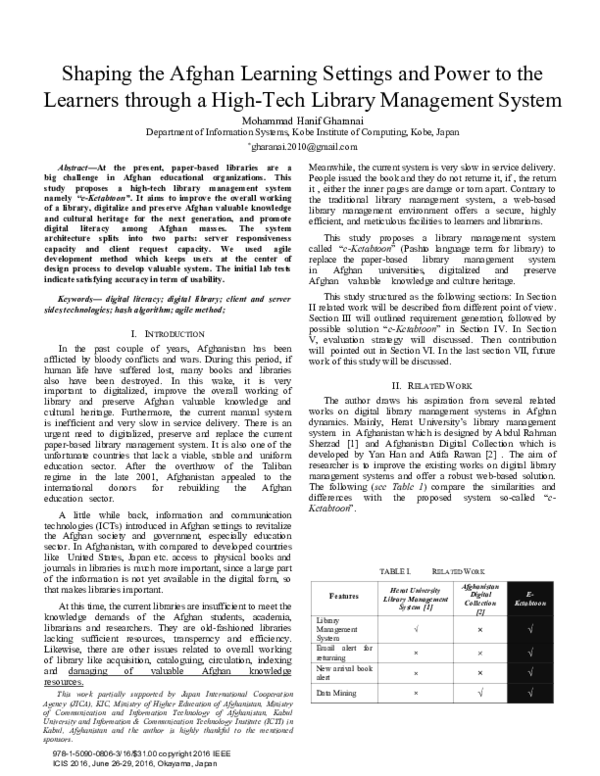 (PDF) Shaping the Afghan learning settings and power to the learners ...
