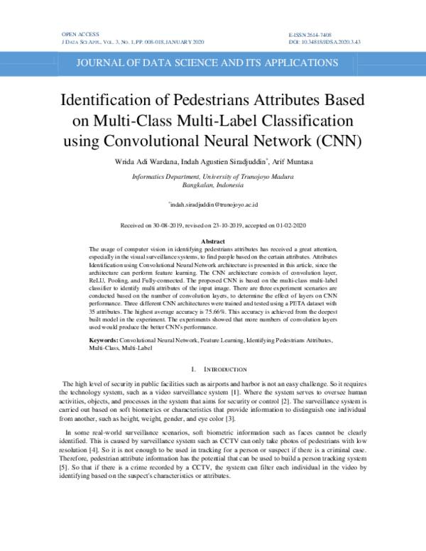 (PDF) Identification of Pedestrians Attributes Based on Multi-Class ... (PDF) Identification of Pedestrians Attributes Based on Multi-Class ...