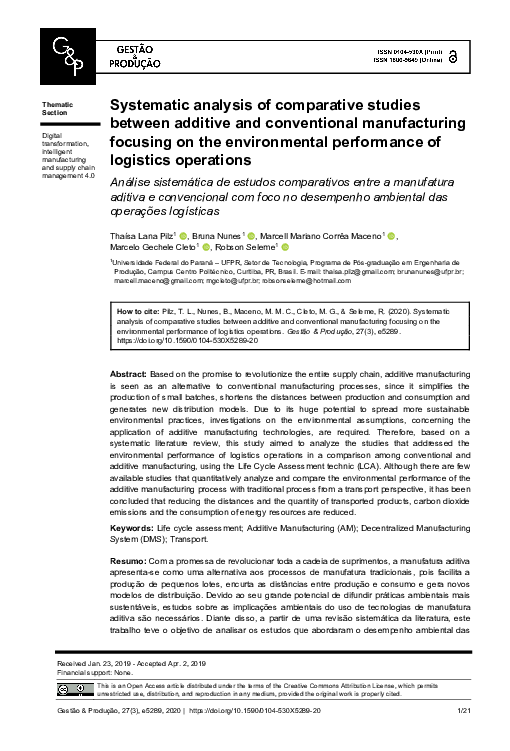 (PDF) Systematic analysis of comparative studies between additive and conventional manufacturing ...