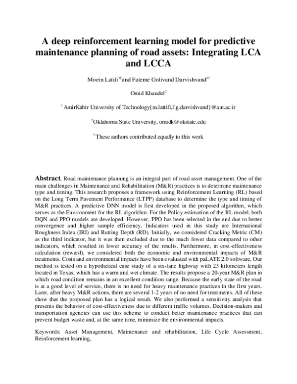 (PDF) A deep reinforcement learning model for predictive maintenance ... (PDF) A deep reinforcement learning model for predictive maintenance ...