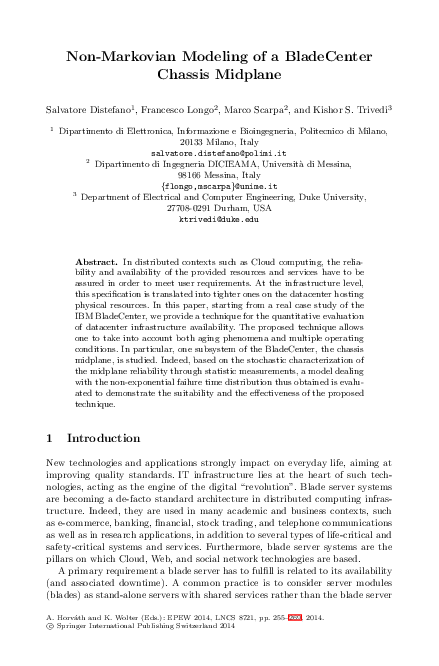(PDF) Non-Markovian Modeling of a BladeCenter Chassis Midplane