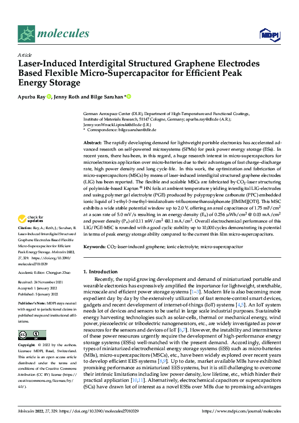 (PDF) Laser-Induced Interdigital Structured Graphene Electrodes Based Flexible Micro ...