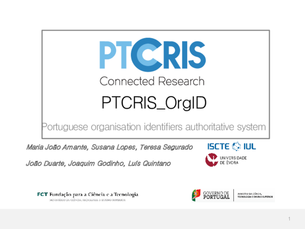 (PDF) PTCRIS_OrgID - Portuguese Organisation Identifiers Authoritative ...
