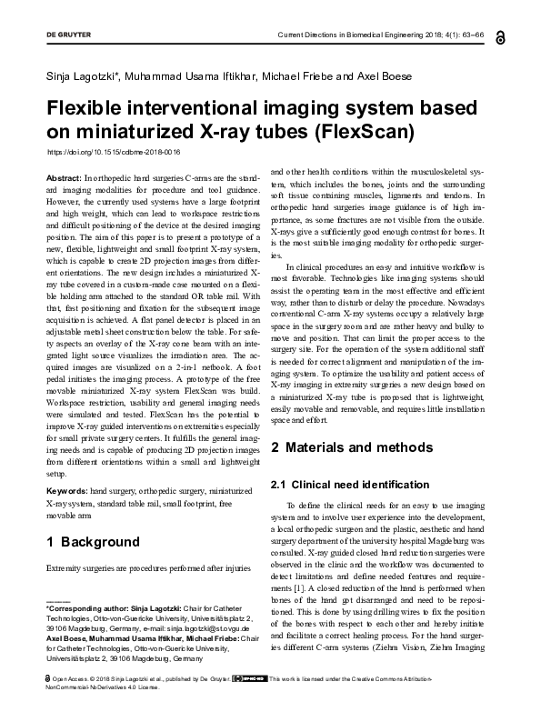 (PDF) Flexible interventional imaging system based on miniaturized X ...