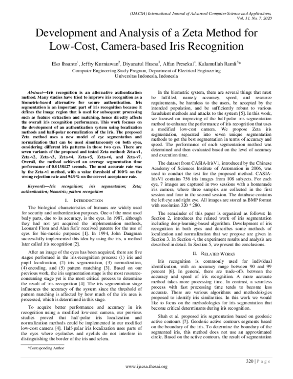 (PDF) Development and Analysis of a Zeta Method for Low-Cost, Camera ...