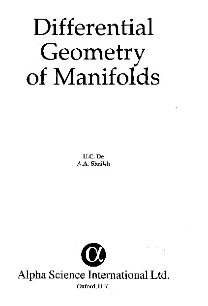 (PDF) Differential geometry of manifolds
