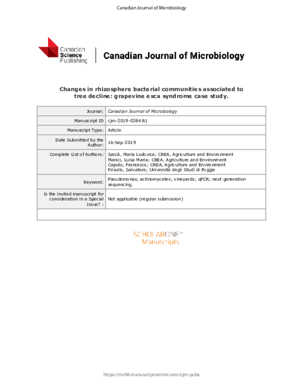 (PDF) Changes in rhizosphere bacterial communities associated to tree ...