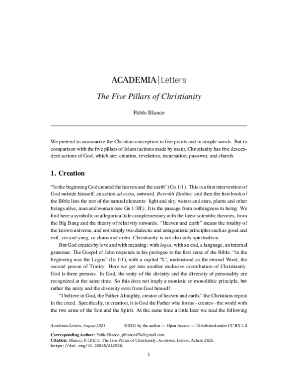 (PDF) The Five Pillars of Christianity