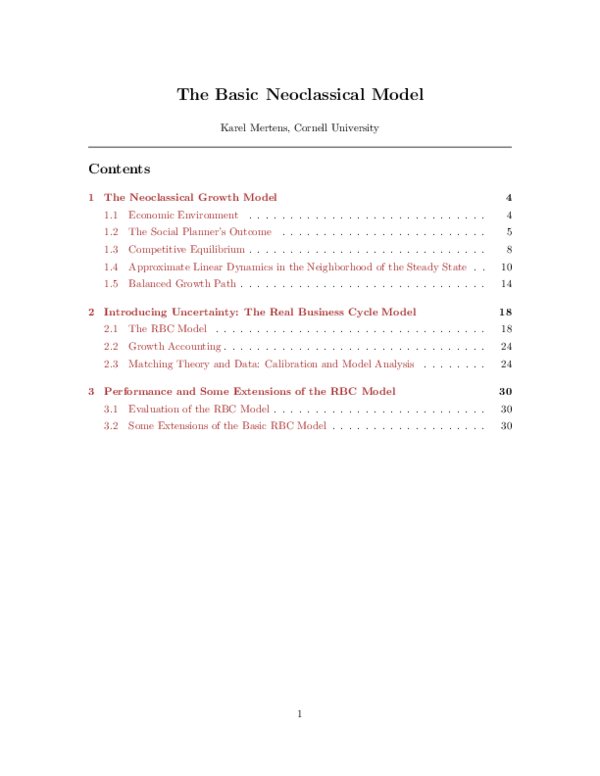 (PDF) The Basic Neoclassical Model