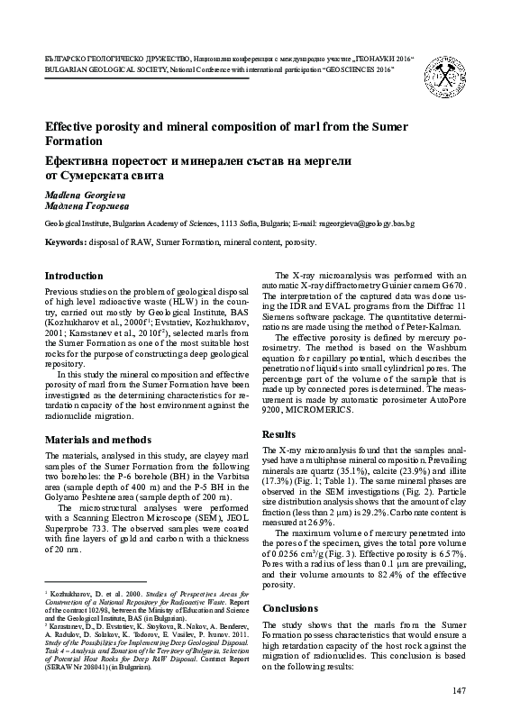 (PDF) Effective porosity and mineral composition of marl from the Sumer ...