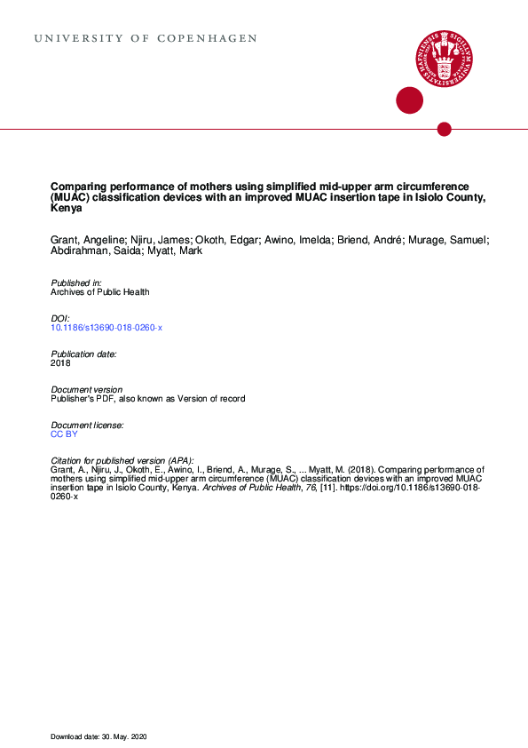 (PDF) Comparing performance of mothers using simplified mid-upper arm ...