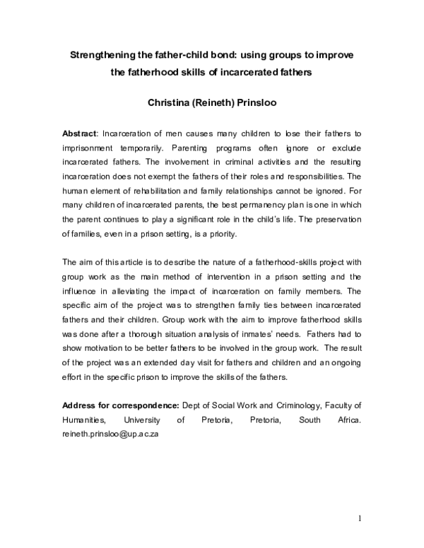 (PDF) Strengthening the father-child bond