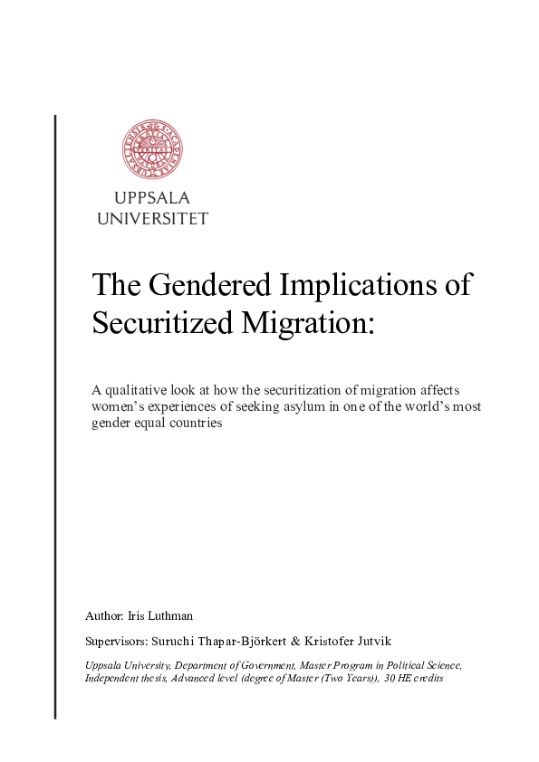(PDF) The Gendered Implications of Securitized Migration : A ...