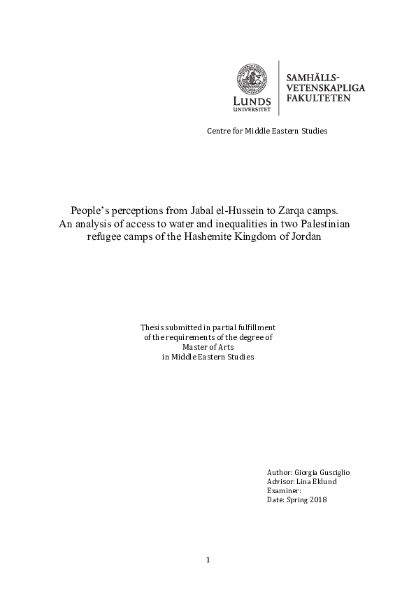 (PDF) People’s perceptions from Jabal el-Hussein to Zarqa camps. An ...