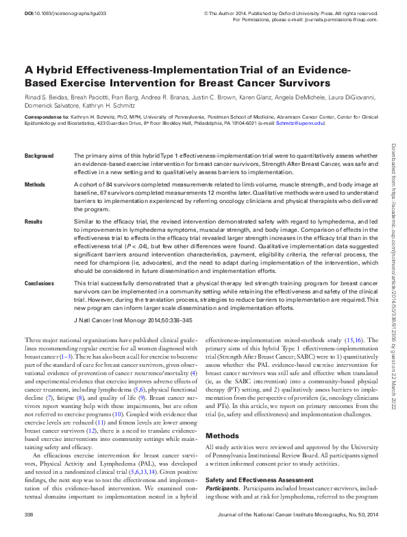 (PDF) A hybrid effectiveness-implementation trial of an evidence-based ...