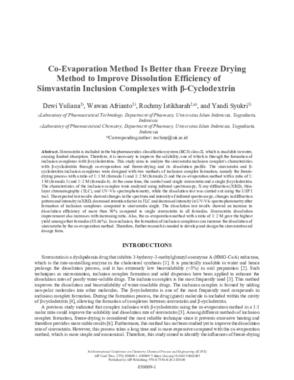 (PDF) Co-evaporation method is better than freeze drying method to ...