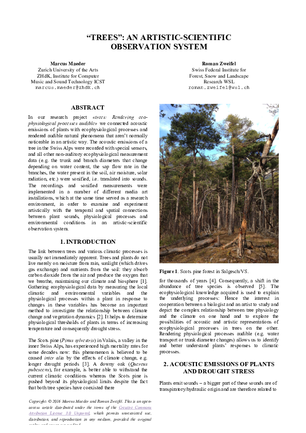 (PDF) Trees": An Artistic-Scientific Observation System