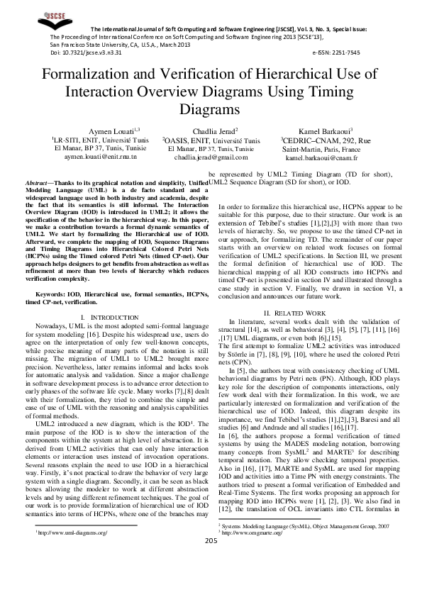 Pdf On Cpn Based Verification Of Hierarchical Formalization Of Uml 2