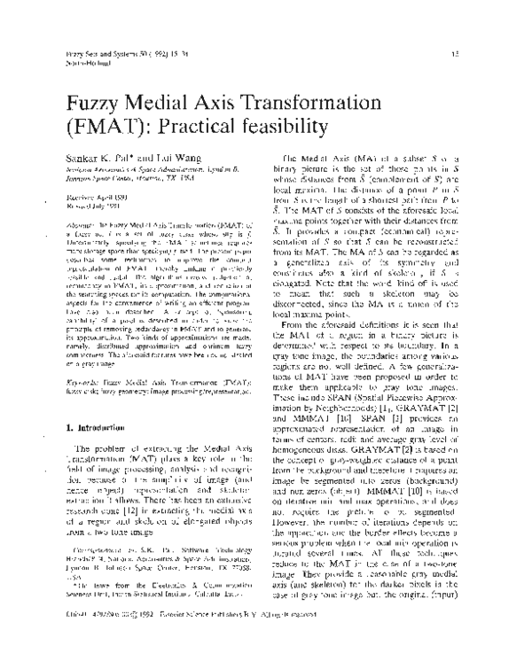 (PDF) Fuzzy medial axis transformation (FMAT): Practical feasibility