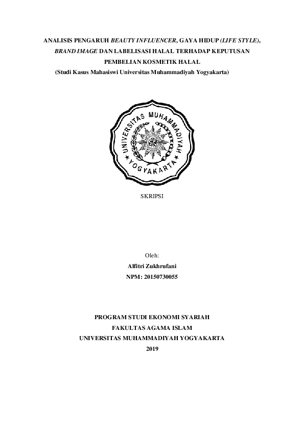 Pdf Analisis Pengaruh Beauty Influencer Gaya Hidup Life Style