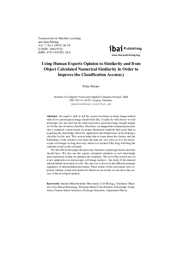 (PDF) Enhancing Classification with Expert Similarity