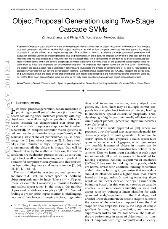 Pdf Ieee Transaction On Pattern Analysis And Machine Intelligence 1 Object Proposal Generation