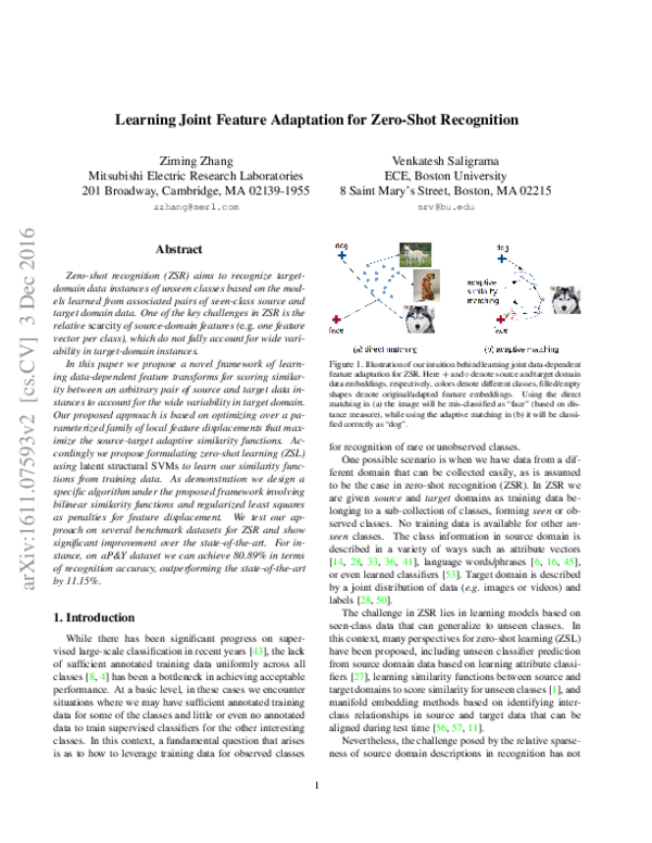(PDF) Learning Joint Feature Adaptation for Zero-Shot Recognition ... (PDF) Learning Joint Feature Adaptation for Zero-Shot Recognition ...