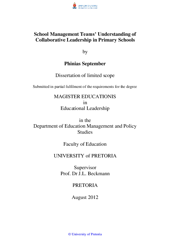 (PDF) School management teams’ understanding of collaborative ...