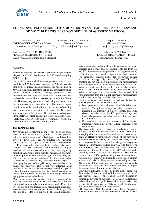(PDF) SORAL - System for condition monitoring and failure risk ...