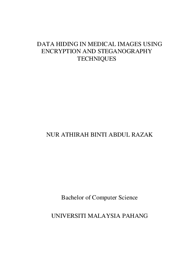 (PDF) Data hiding in medical images using encryption and steganography techniques
