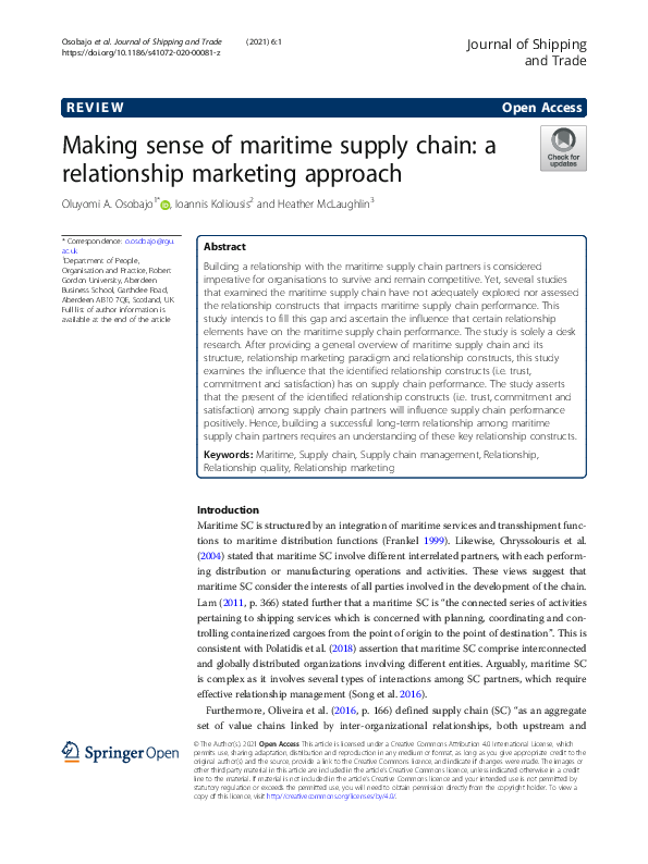 (PDF) Making sense of maritime supply chain: a relationship marketing ...