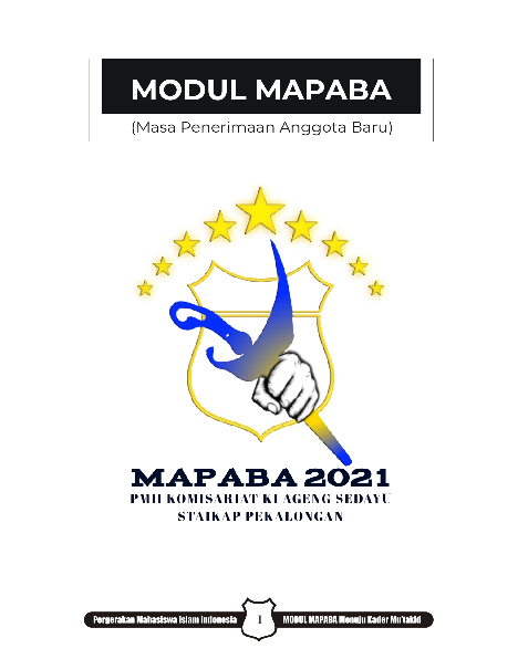 (PDF) Modul MAPABA 2021 Pk PMII Ki Ageng Sedayu new