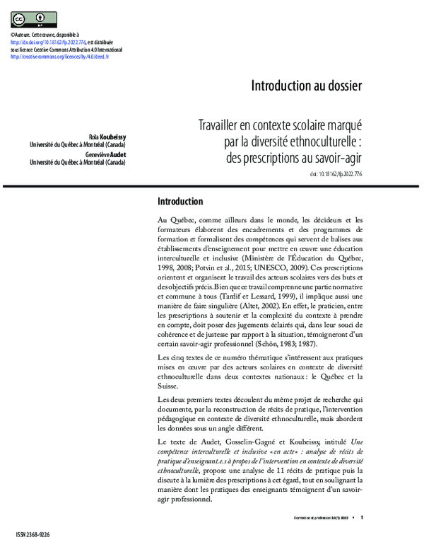(PDF) Introduction au dossier
