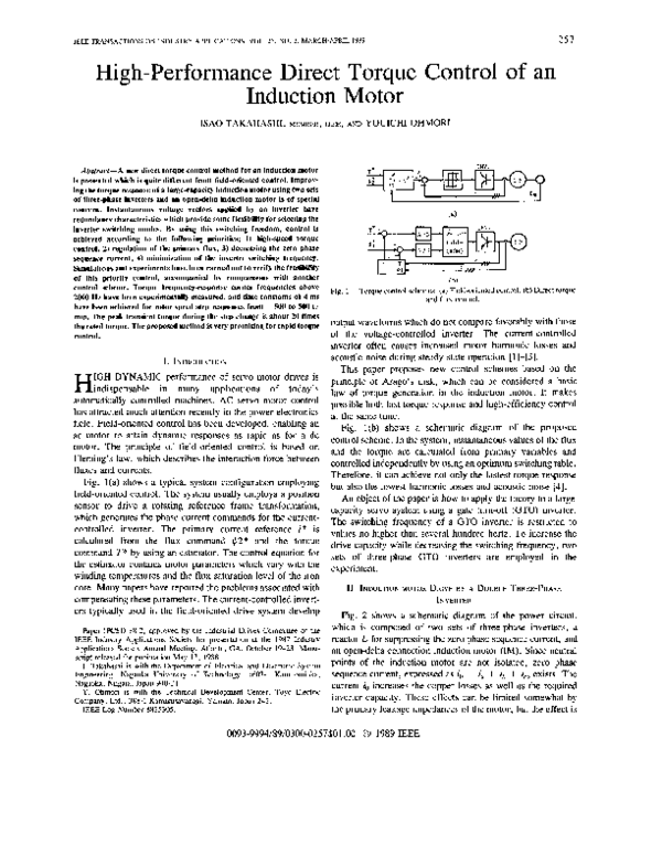 (PDF) High-performance direct torque control of an induction motor