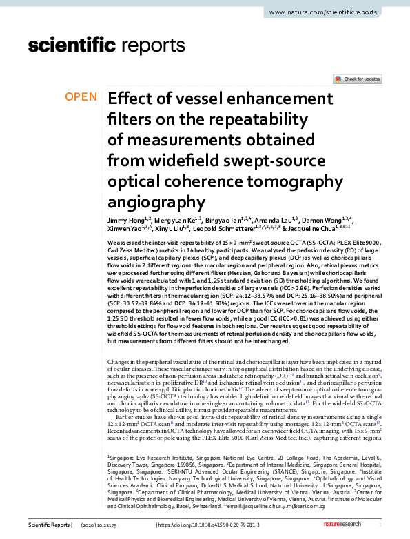 (PDF) Effect of vessel enhancement filters on the repeatability of measurements obtained from ...
