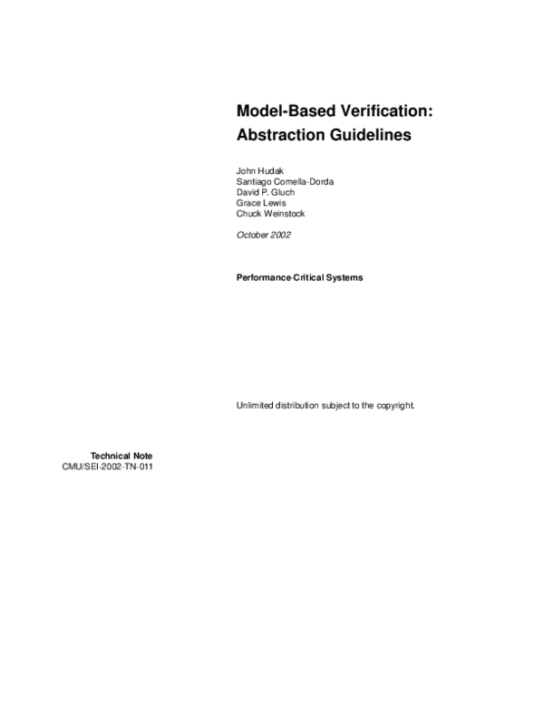 Pdf Model Based Verification Abstraction Guidelines