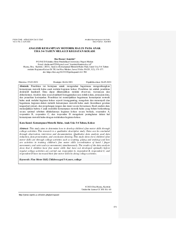 (PDF) Analisis Kemampuan Motorik Halus pada Anak Usia 5-6 Tahun melalui Kegiatan Kolase