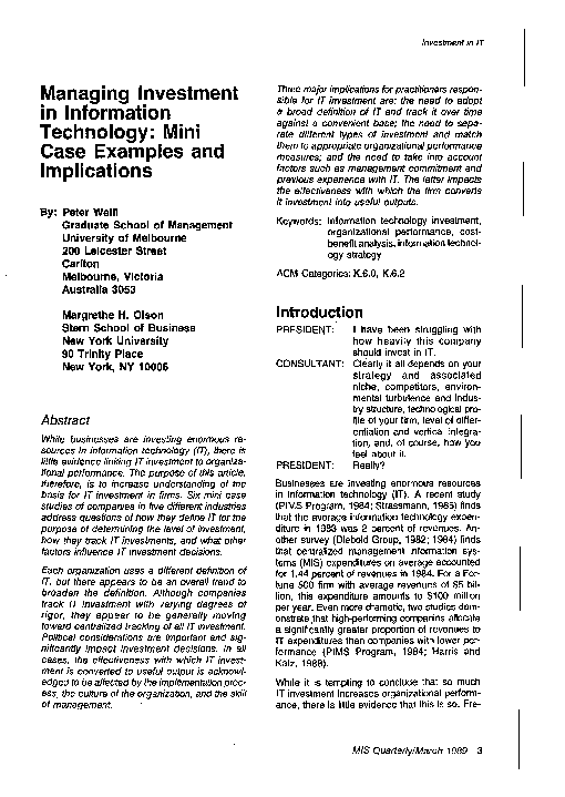 (PDF) Investment i IT Managing Investment in Information Technology ...