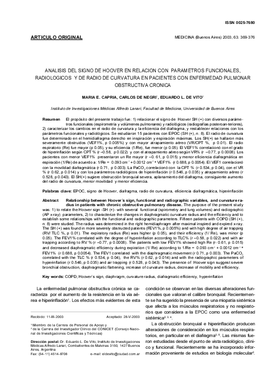 (PDF) Analisis del signo de Hoover en relacion con parametros ...