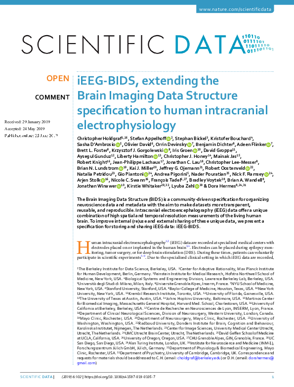 (PDF) iEEG-BIDS, extending the Brain Imaging Data Structure ...