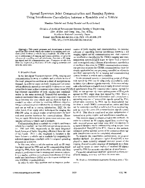 (PDF) Spread spectrum joint communication and ranging system using interference cancellation ...
